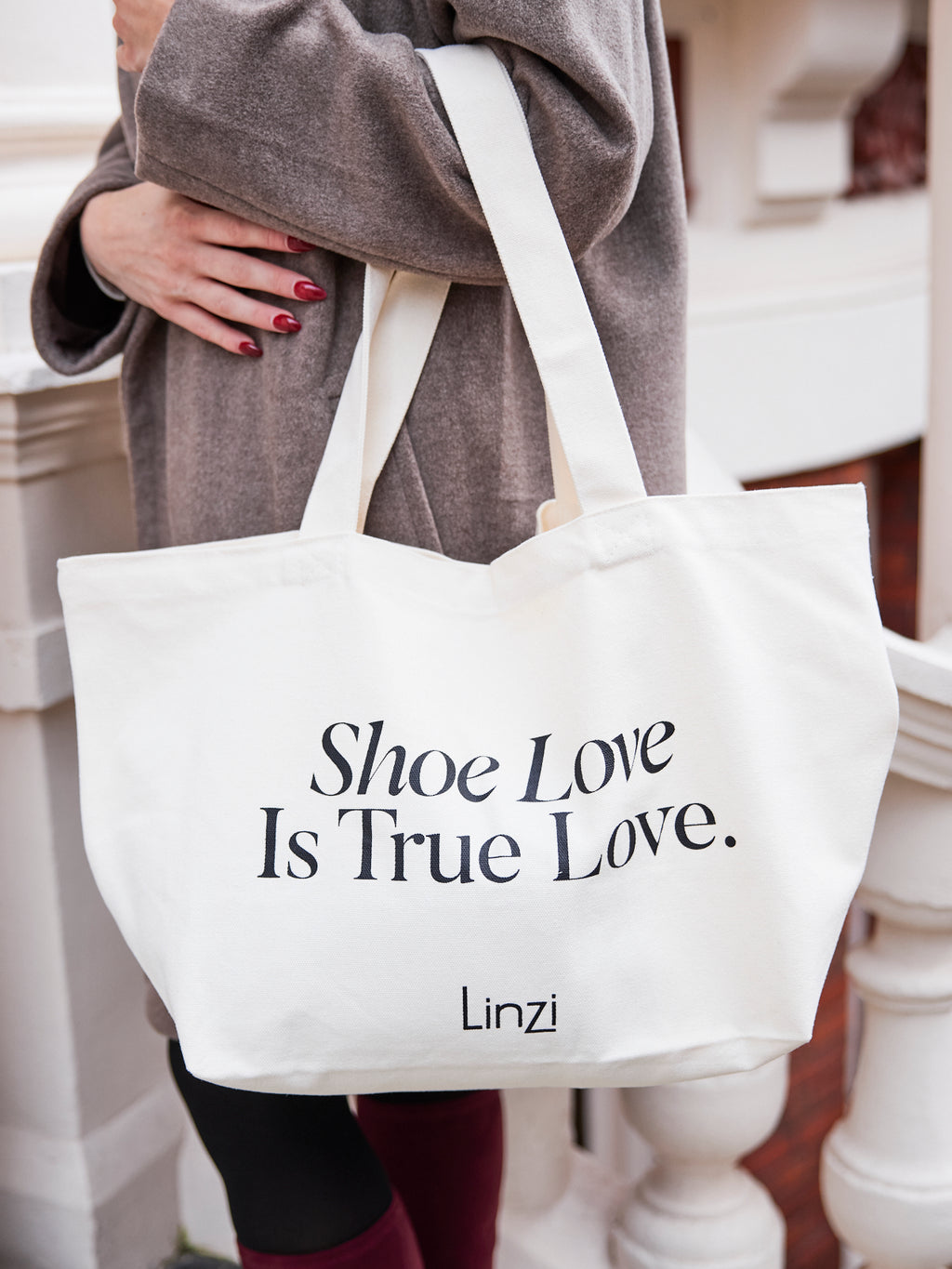 Beige Canvas Linzi Tote Bag