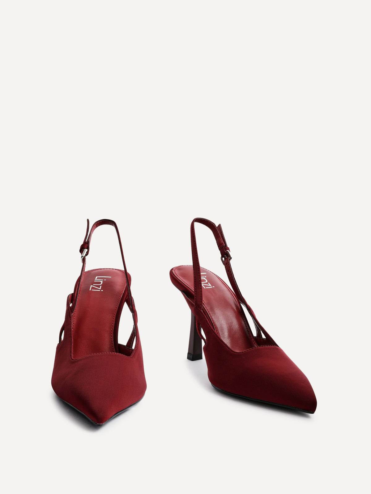 Burgundy Scuba Sling Back Court Heels – Linzi