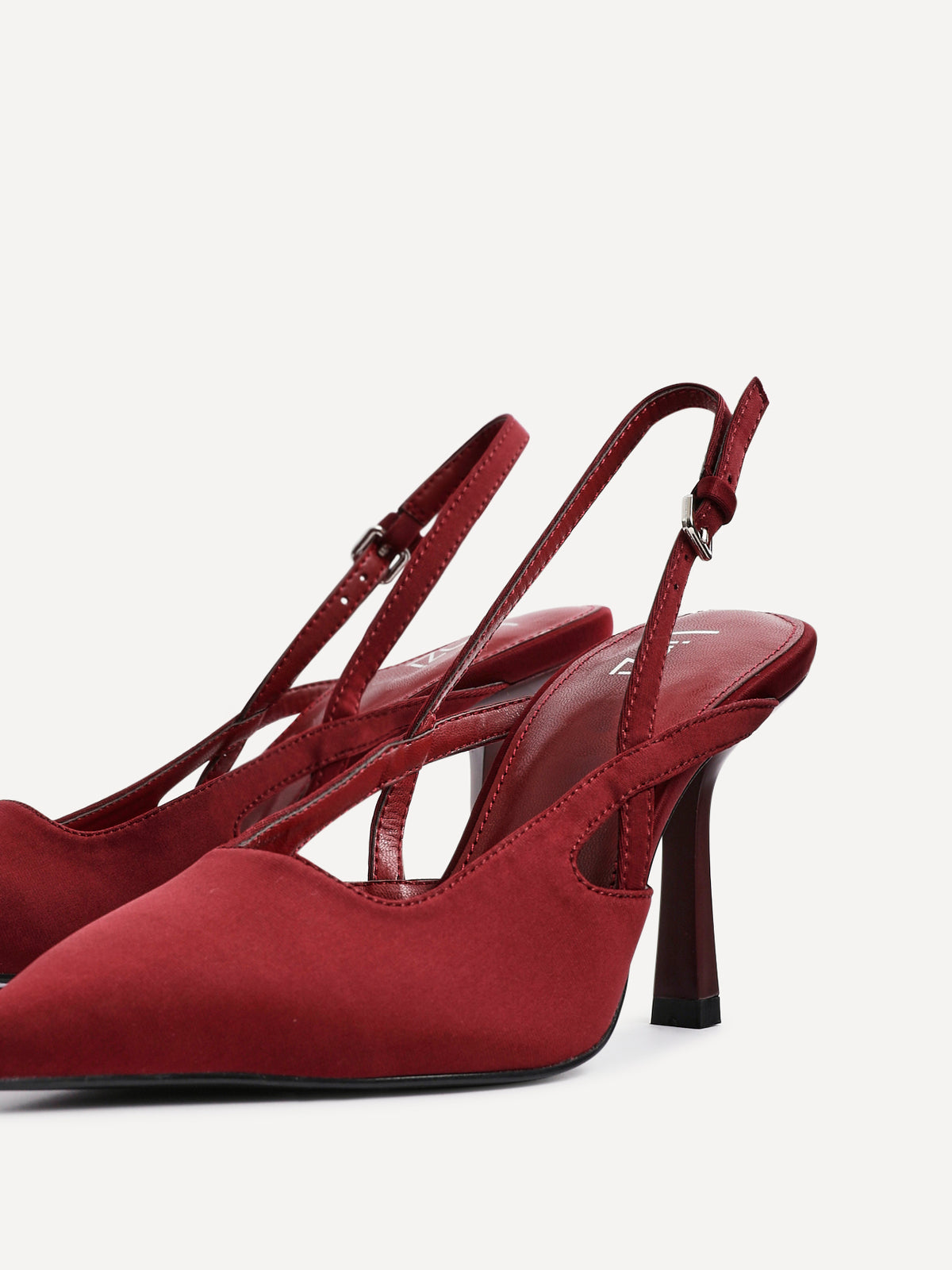 Burgundy Scuba Sling Back Court Heels – Linzi