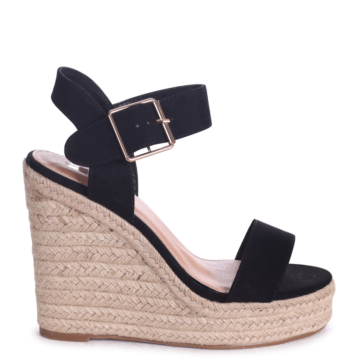 Black Suede Rope Platform Wedge – Linzi